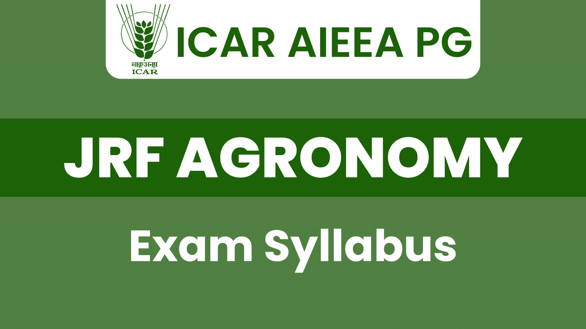 ICAR JRF Agronomy Syllabus 2024 - Agri Books
