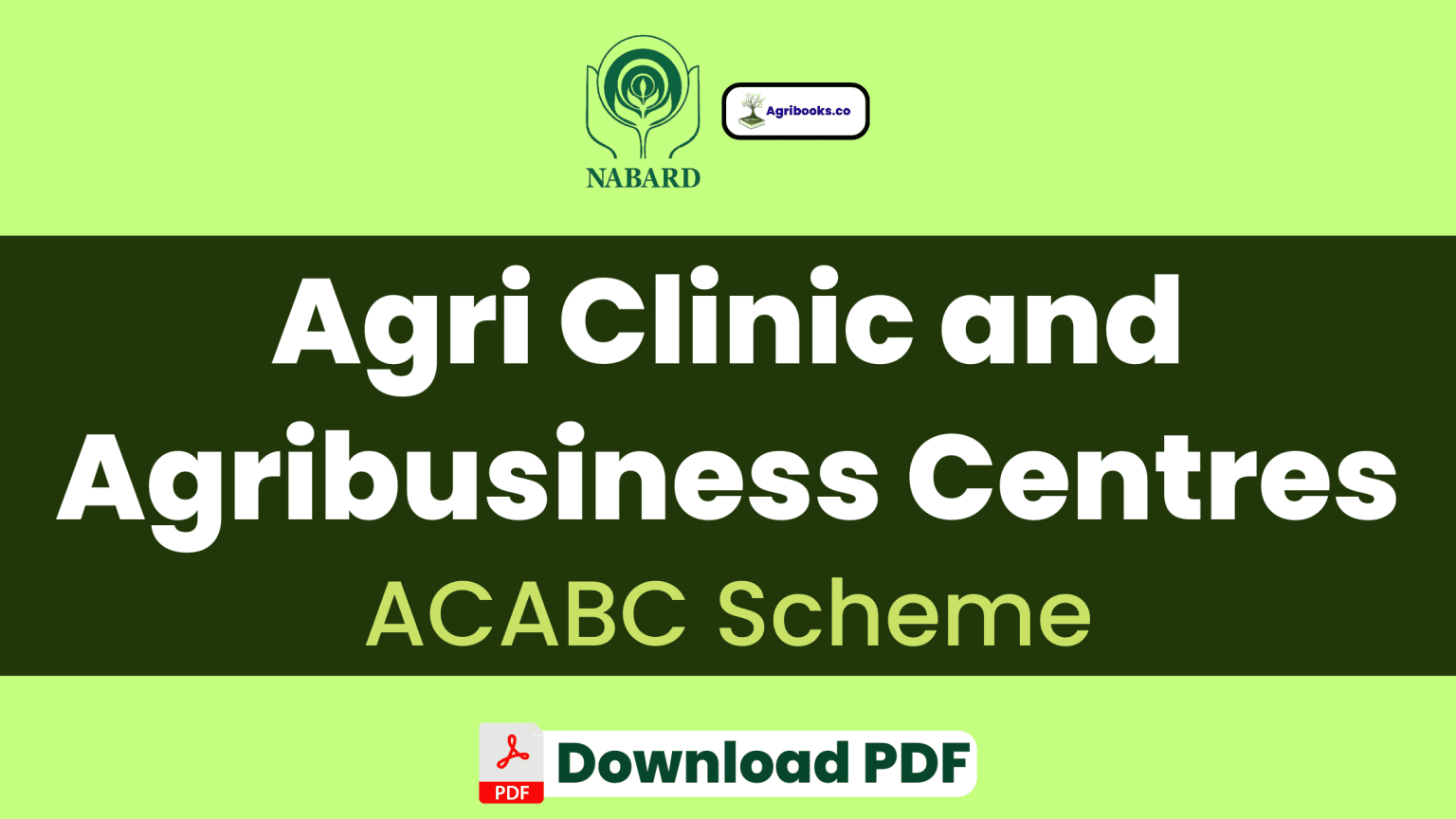 Agri Clinic and Agribusiness Centres Scheme - ACABC Scheme - Agri Books