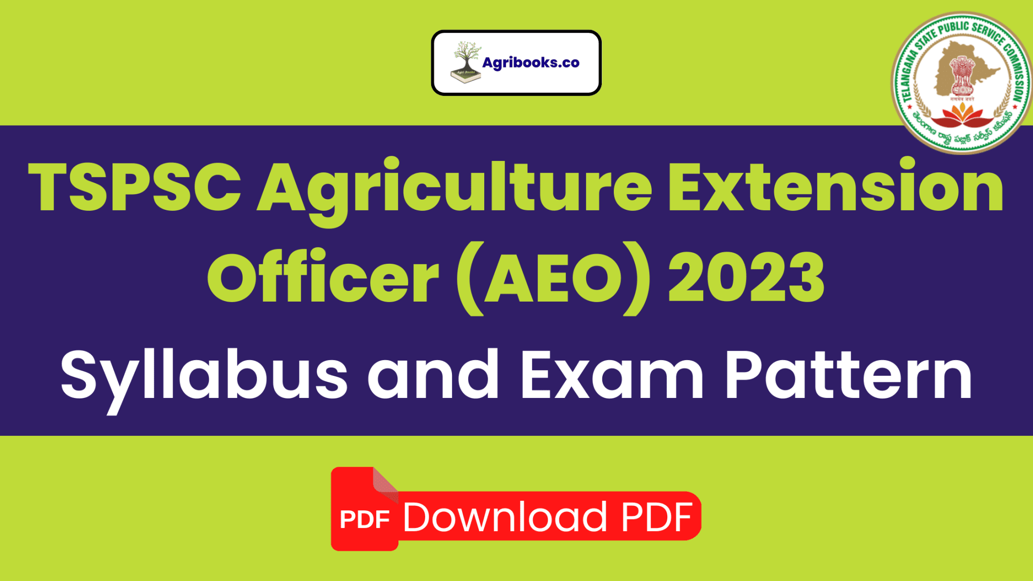TSPSC Agriculture Extension Officer (AEO) Syllabus and Exam Pattern ...